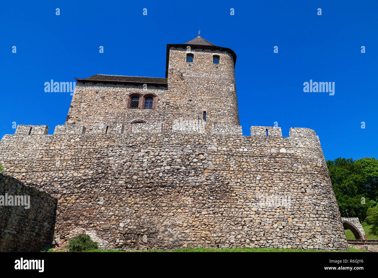 Medieval gothic castle, Bedzin Castle, Upper Silesia, Bedzin, Poland ...