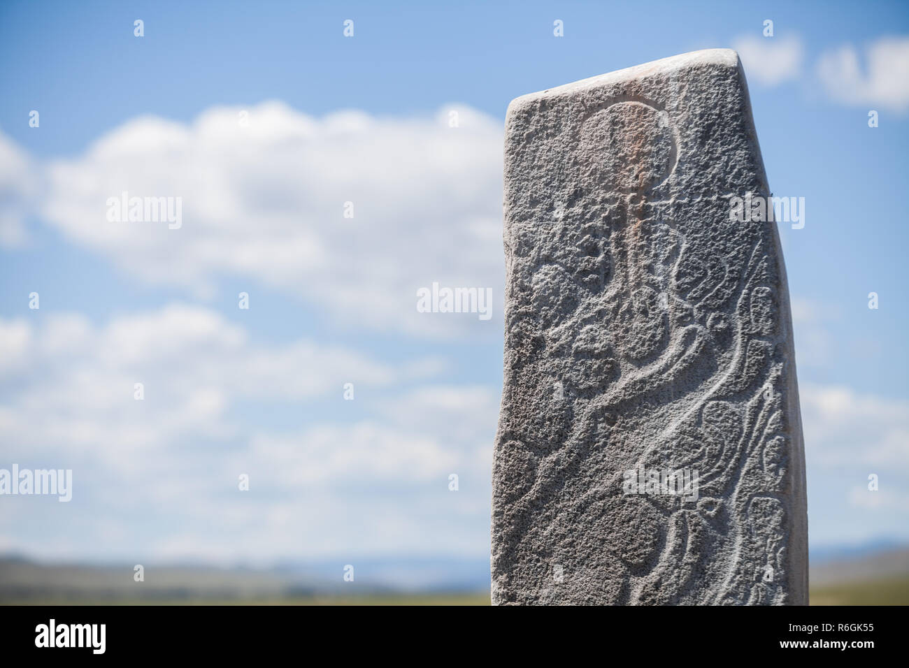 Deer stone in Mongolia Stock Photo - Alamy
