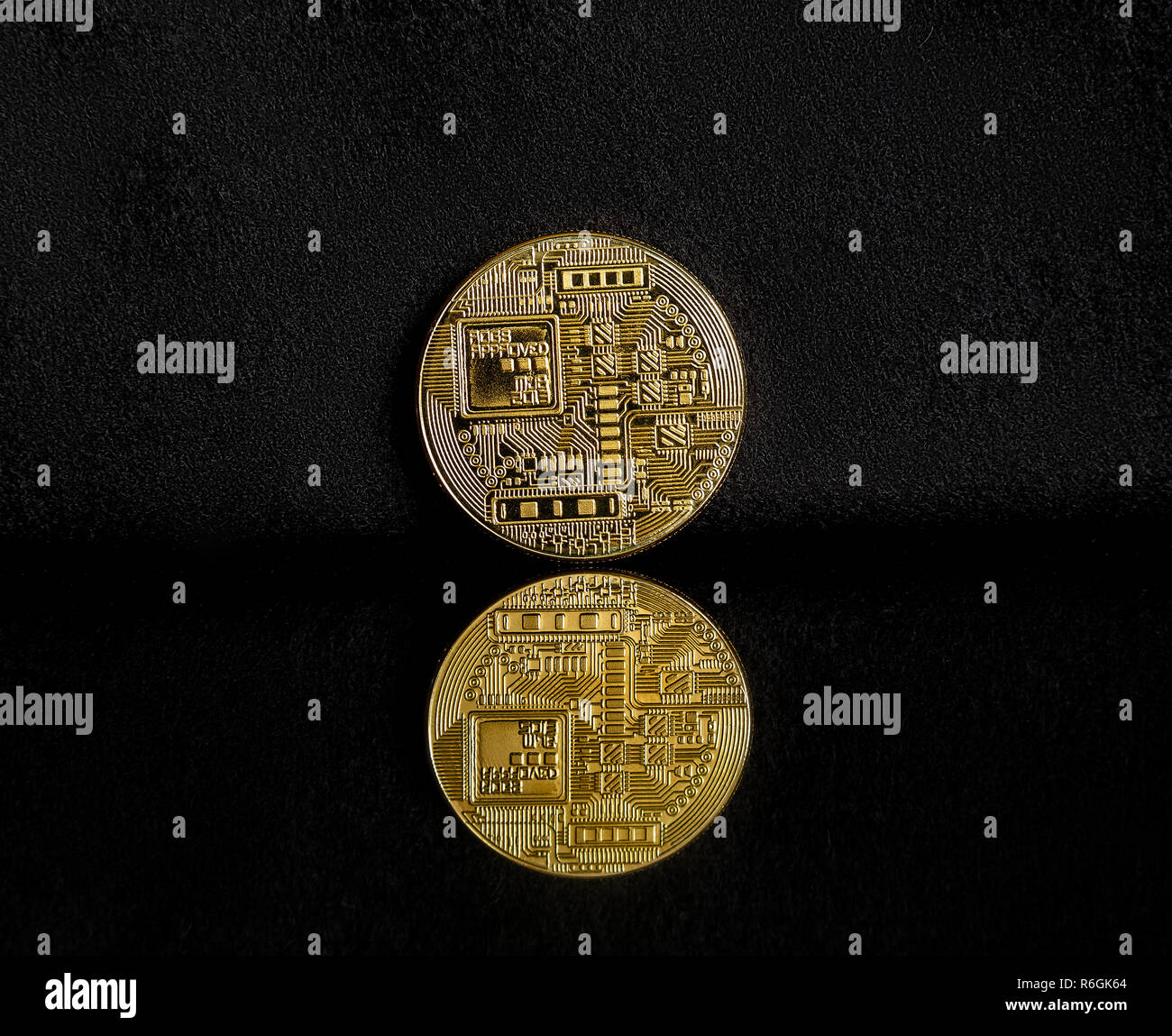 Bitcoin on a dark background Stock Photo - Alamy