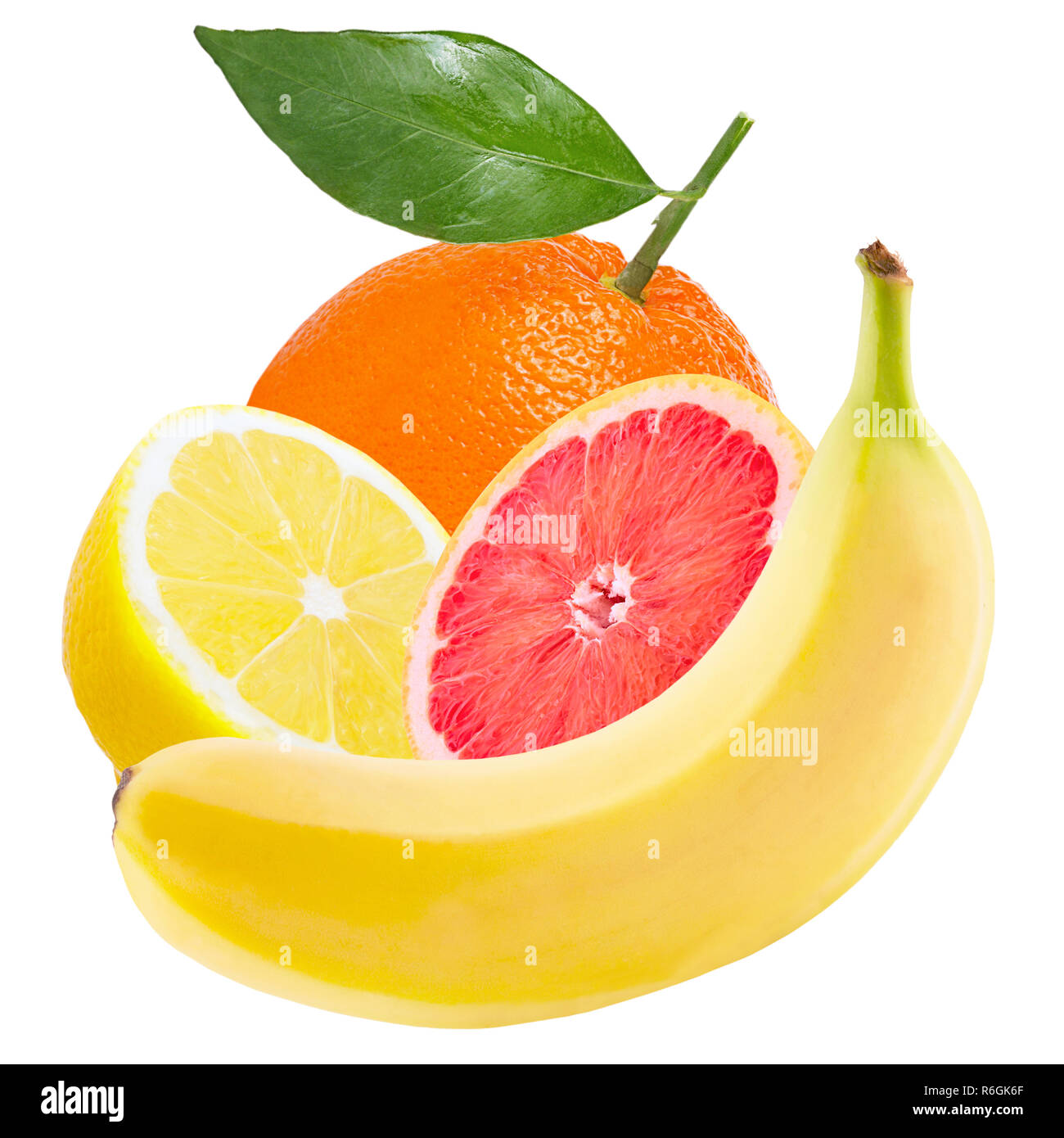 Fresh various fruits isolated on white Stock Photo - Alamy
