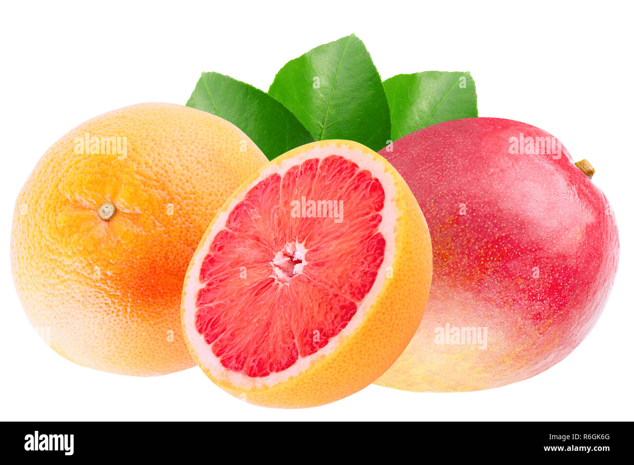 Mango and grapefruit isolated on white background Stock Photo - Alamy