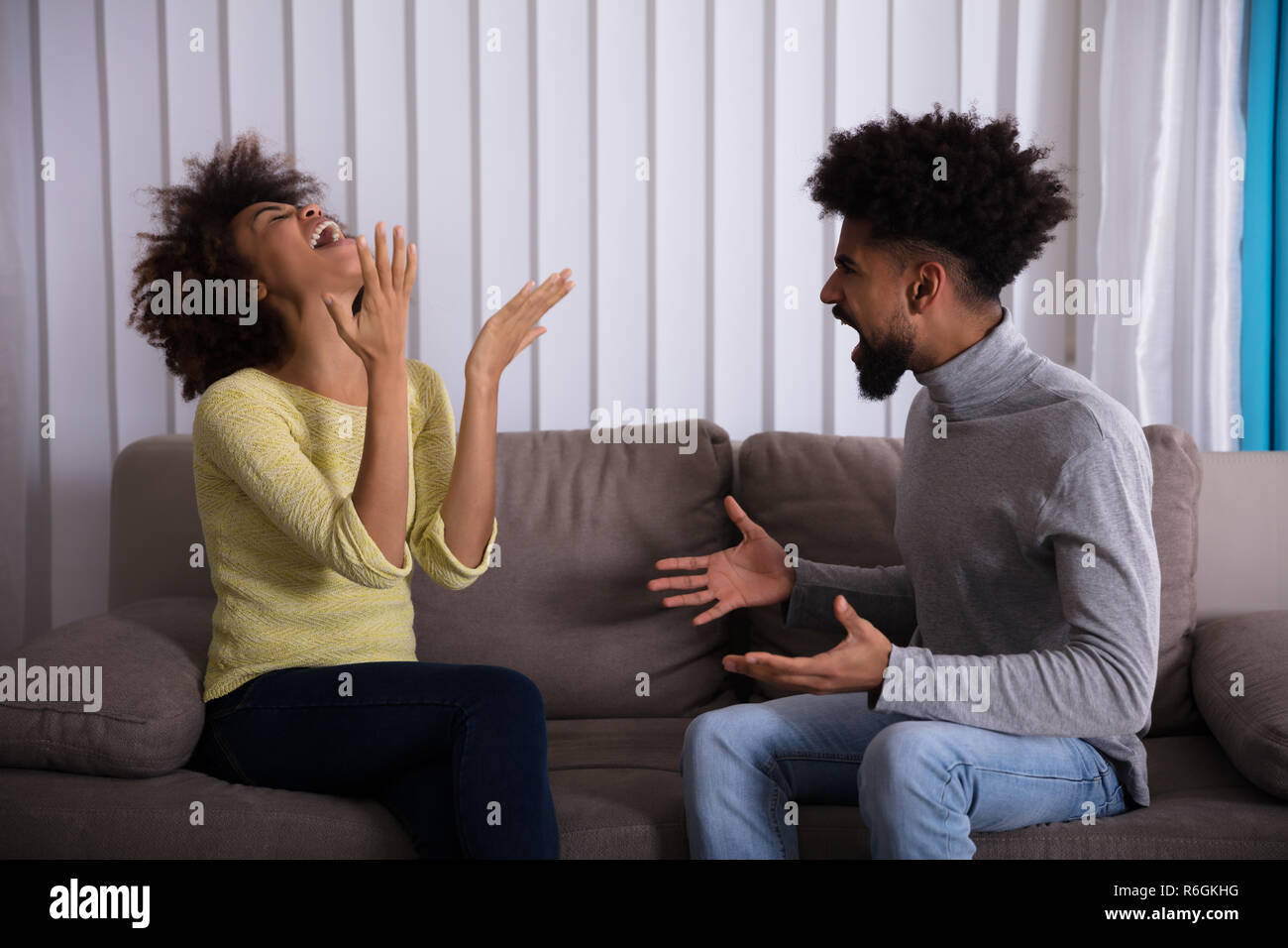 Couple Quarreling With Each Other Stock Photo - Alamy