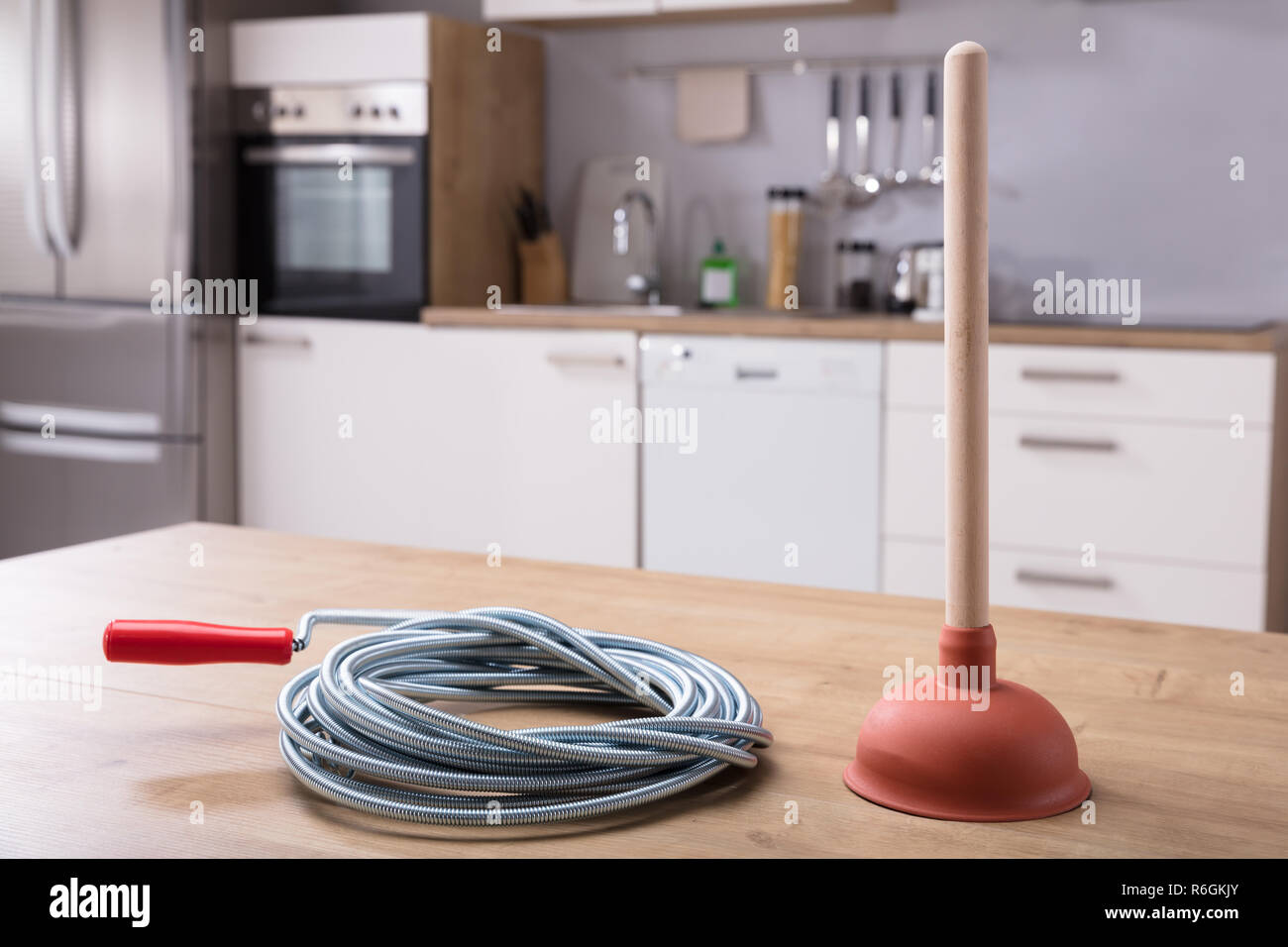 Close-up Of Plunger And Plumbing Tool Stock Photo - Alamy