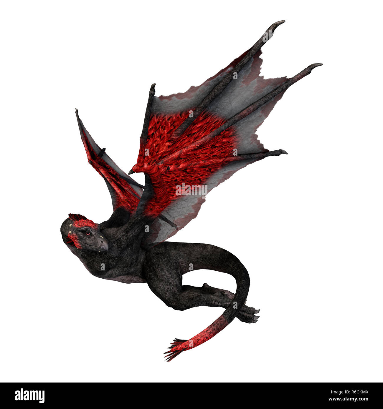 3D Rendering Fantasy Dragon on White Stock Photo - Alamy