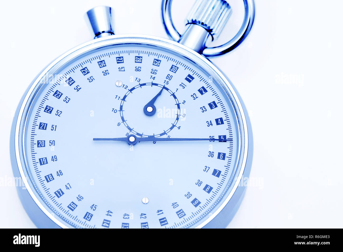 analogue metal stopwatch on the white background Stock Photo - Alamy