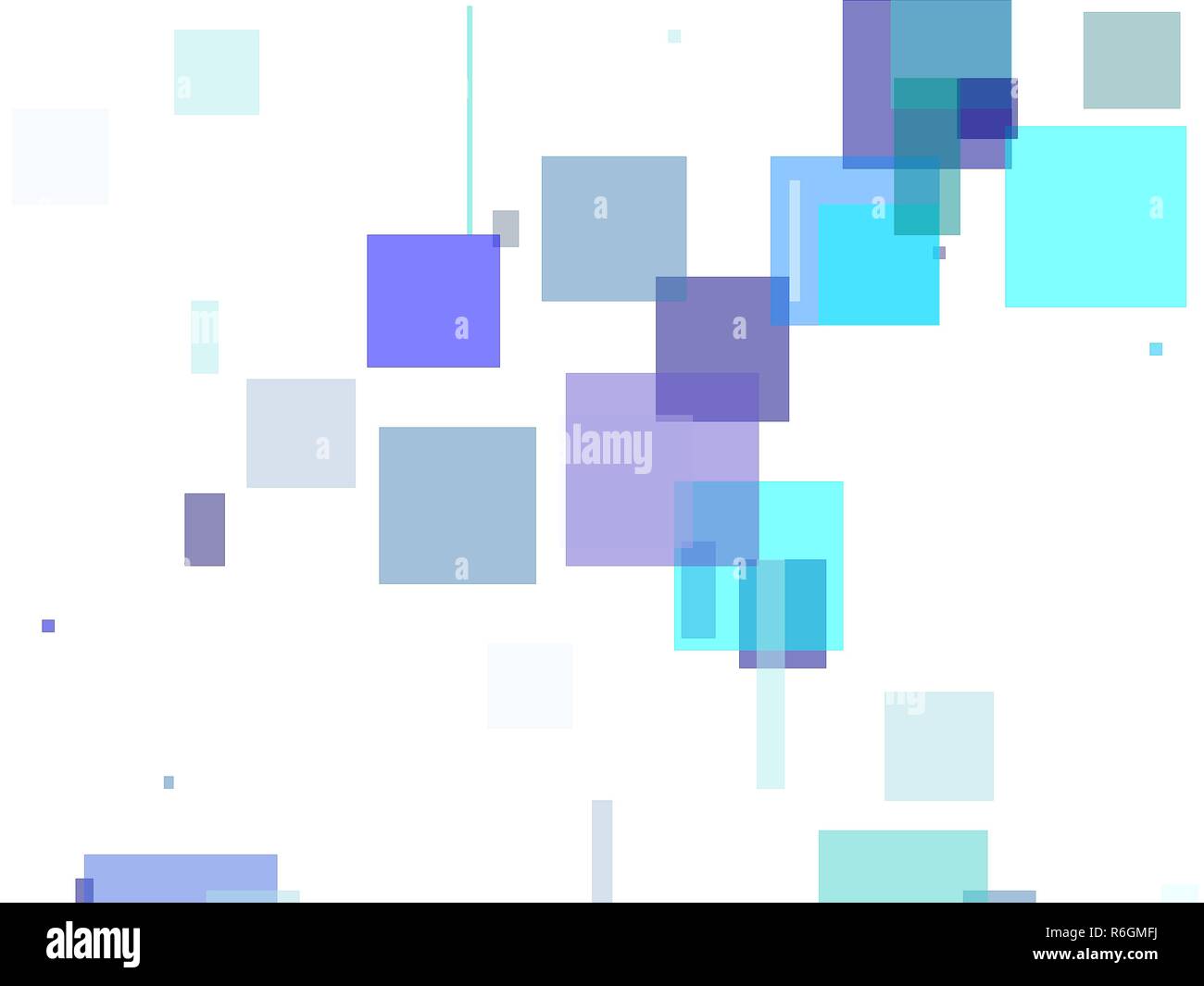 Abstract blue squares illustration background Stock Photo - Alamy