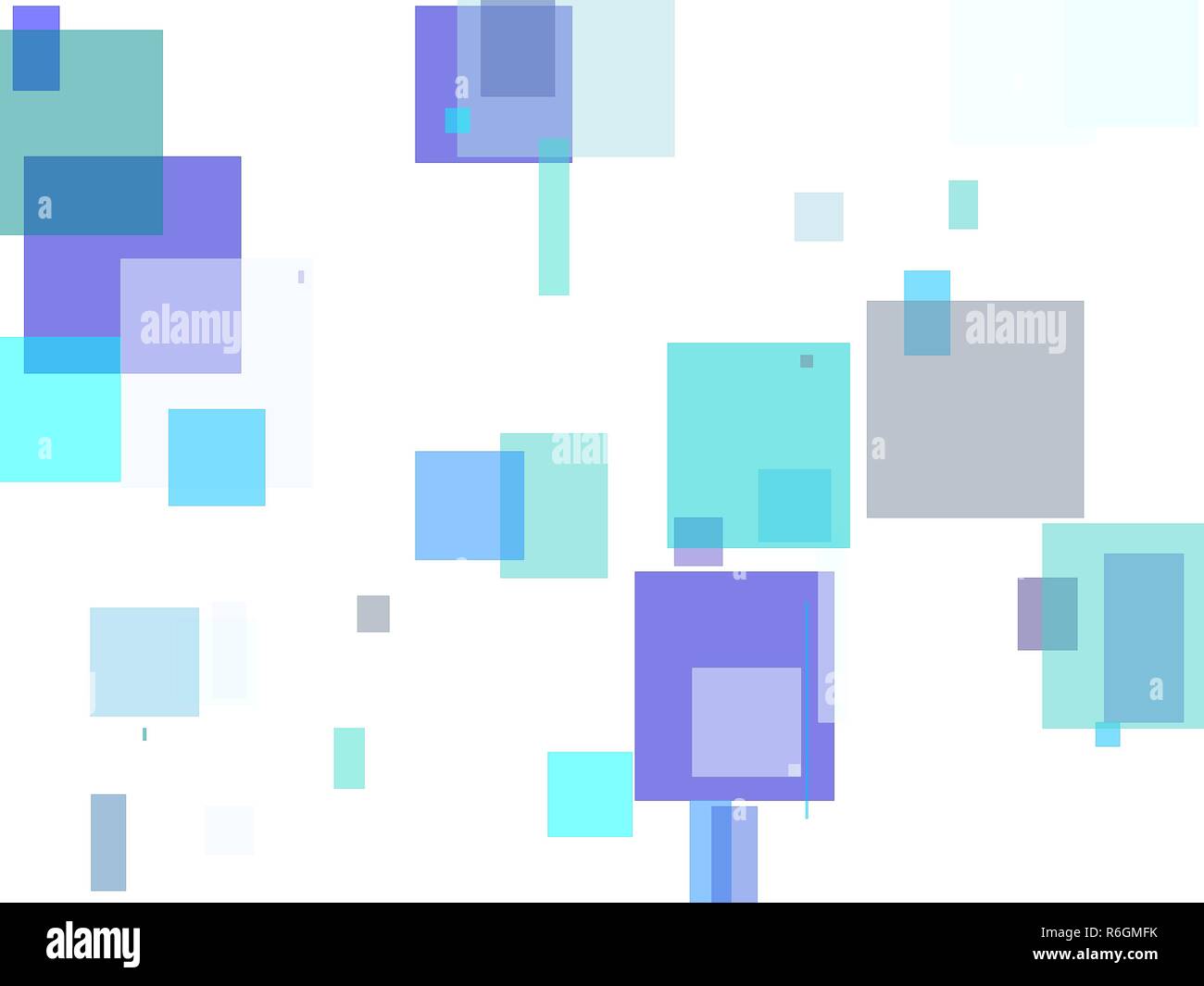 Abstract blue squares illustration background Stock Photo - Alamy