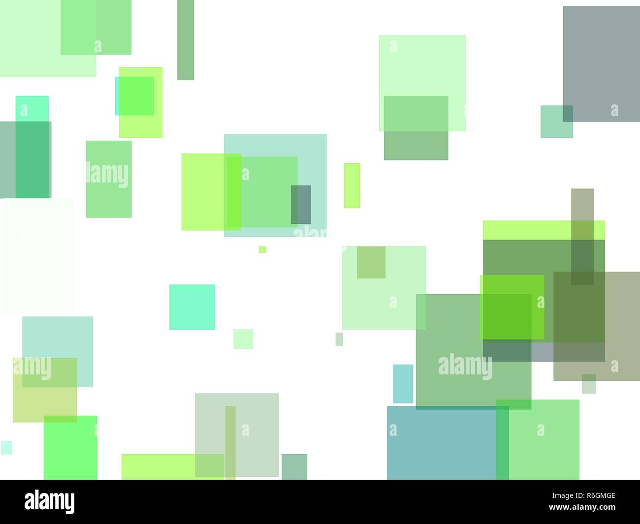 Abstract green squares illustration background Stock Photo - Alamy