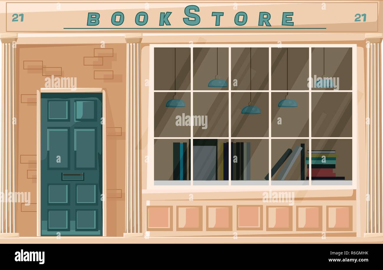 Bookstore facade isolated Vector. Architecture design illustration ...