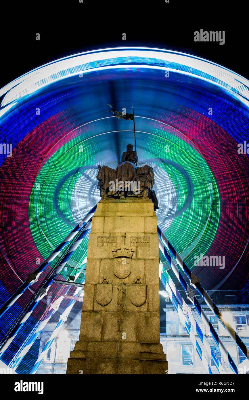 Fairground Wheel & Christmas Lights Stock Photo - Alamy