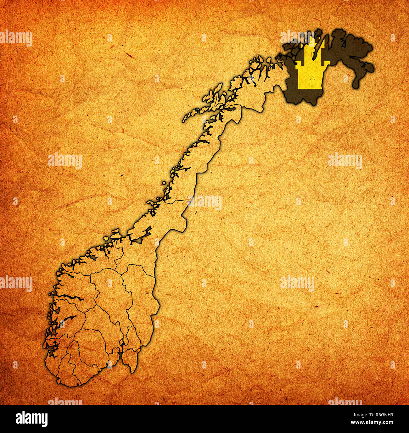 Finnmark region on administration map of norway Stock Photo - Alamy