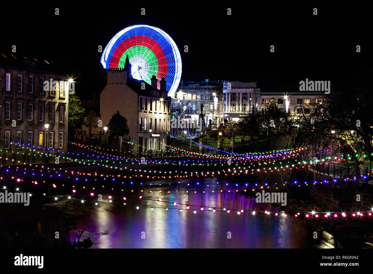 Fairground Wheel & Christmas Lights Stock Photo - Alamy
