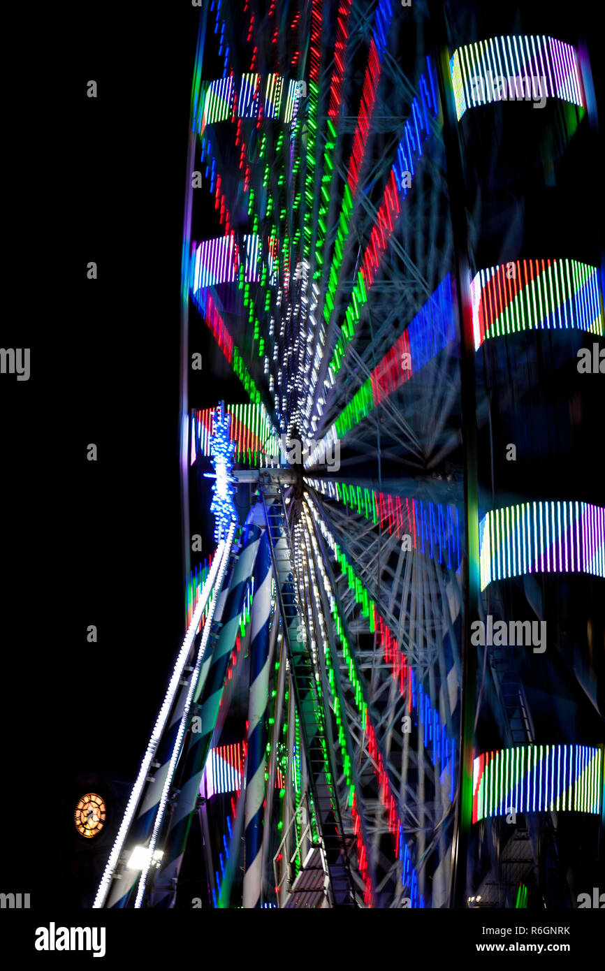 Fairground Wheel & Christmas Lights Stock Photo - Alamy