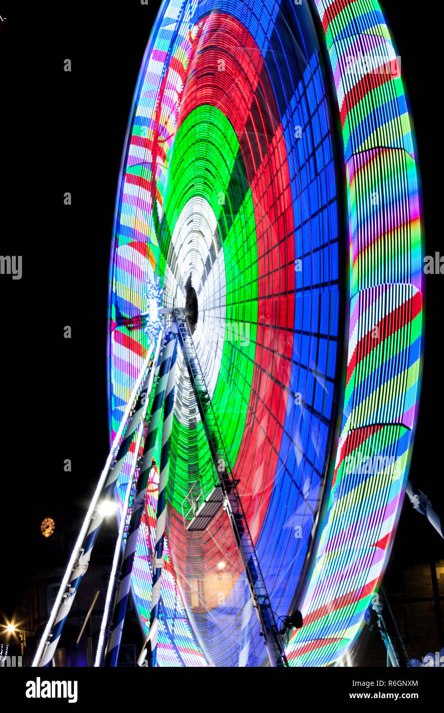 Fairground Wheel & Christmas Lights Stock Photo - Alamy