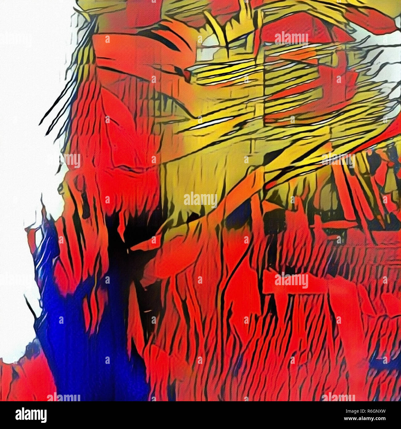 Abstract painting. Paint strokes and binary code Stock Photo - Alamy