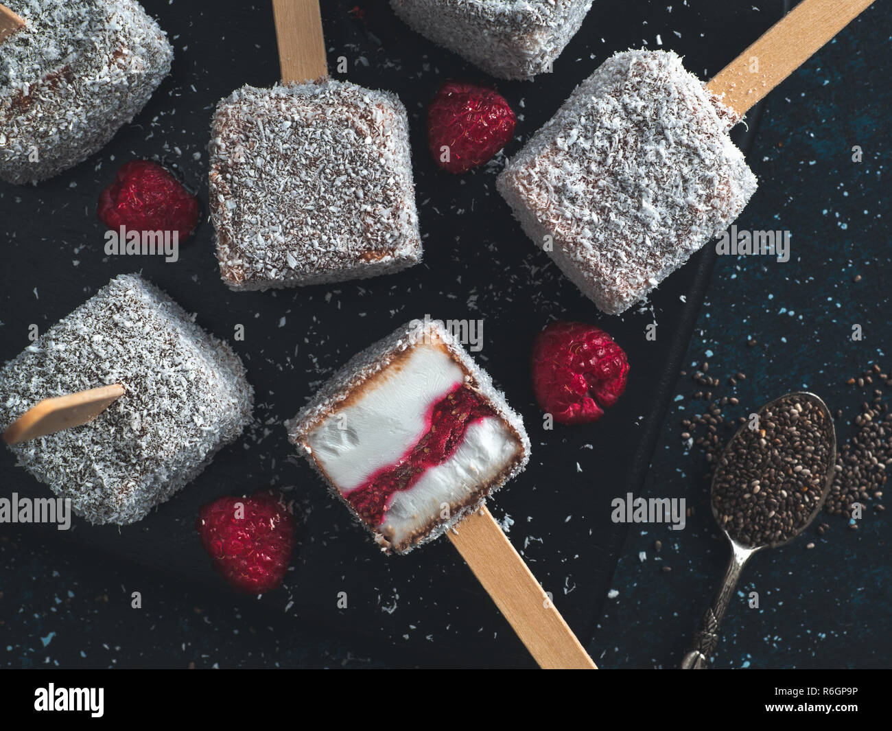 Lamington ice cream pops Stock Photo - Alamy