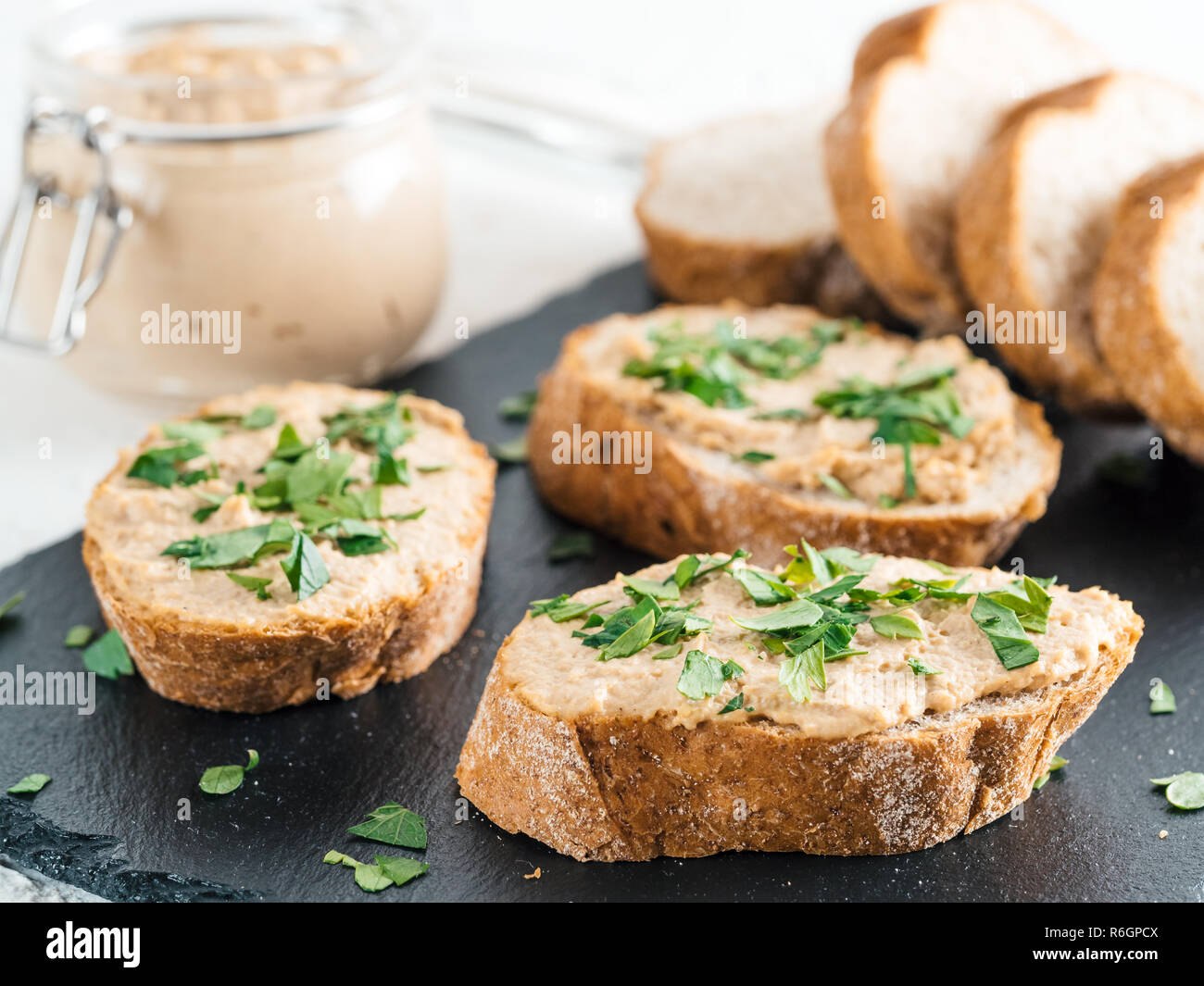 homemade turkey pate on bread Stock Photo - Alamy