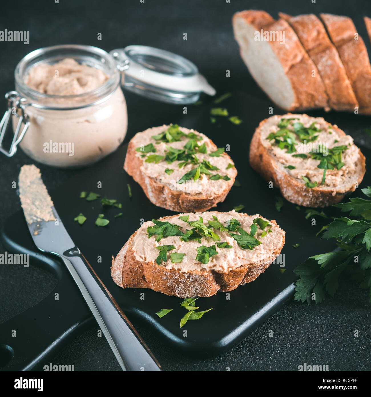 homemade turkey pate on bread Stock Photo - Alamy