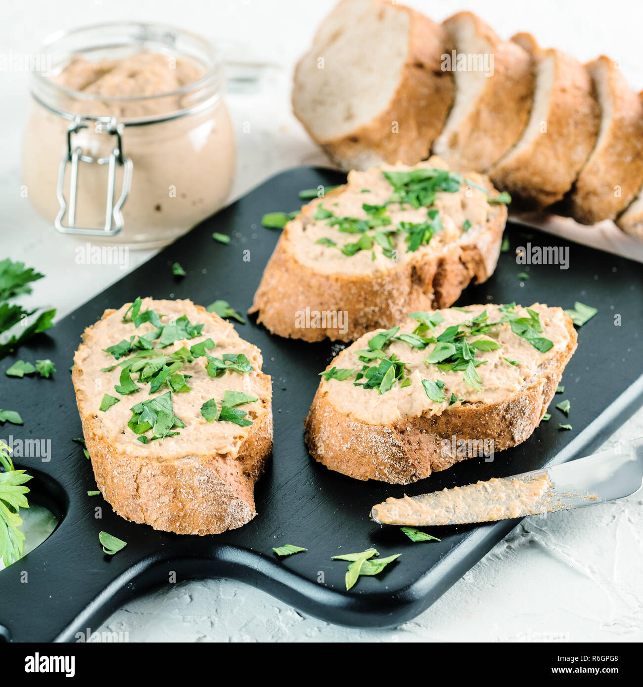 homemade turkey pate on bread Stock Photo - Alamy