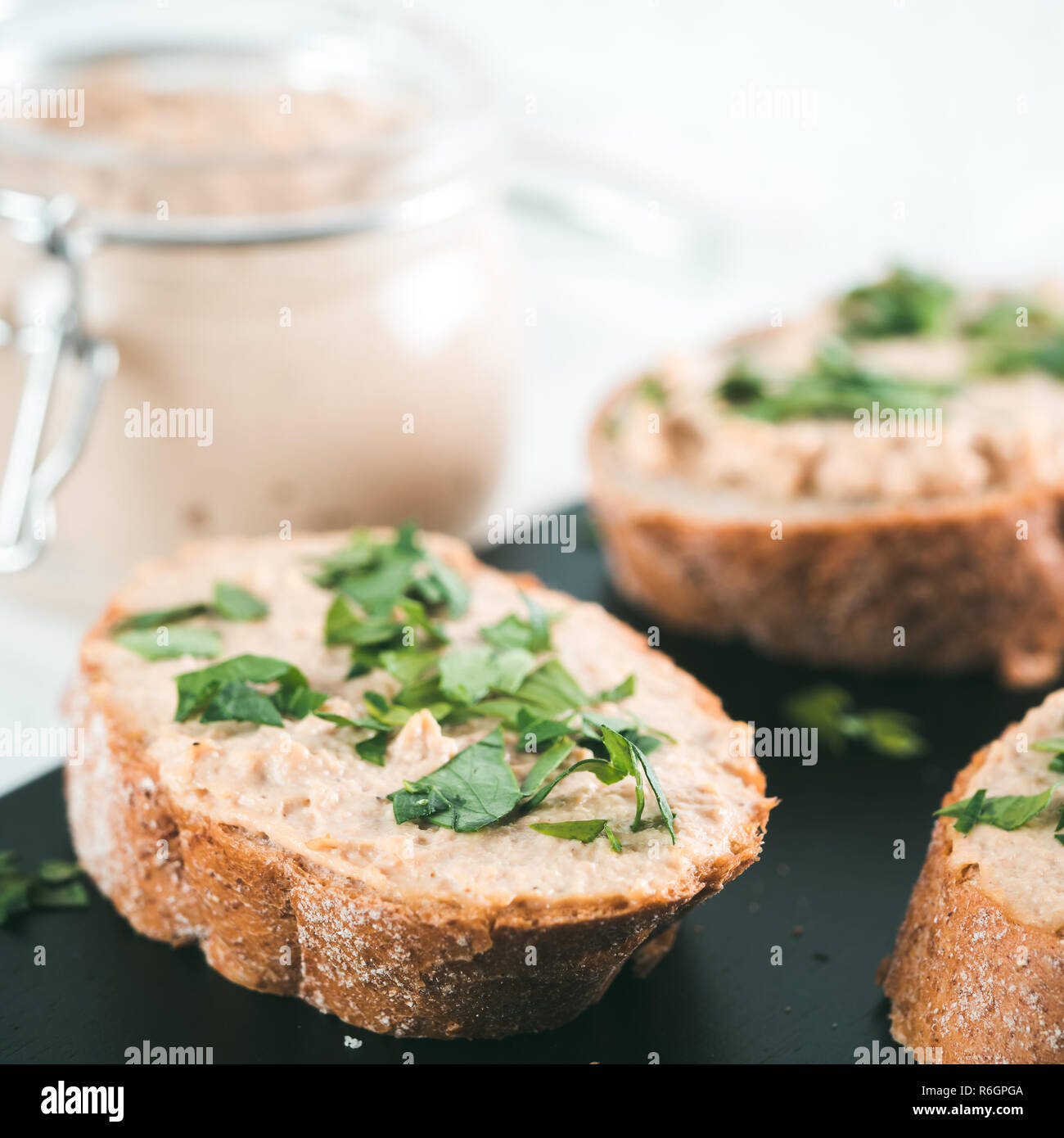 homemade turkey pate on bread Stock Photo - Alamy