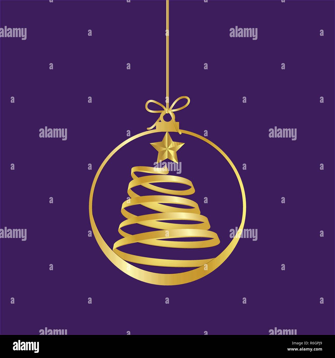 Christmas Ball Silhouette Icon Symbol Design. Vector Gold Christmas ...