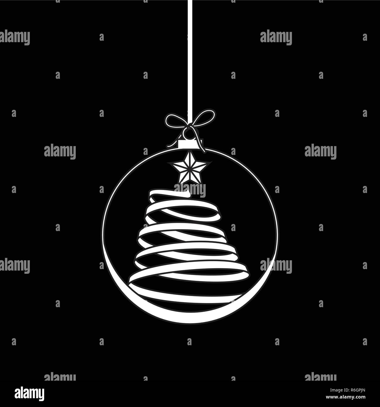 Christmas Ball Silhouette Icon Symbol Design. Vector Christmas Bauble ...