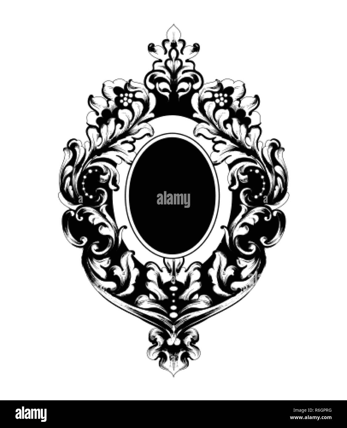 Classic ornamented frame Vector. Victorian border monogram floral ...