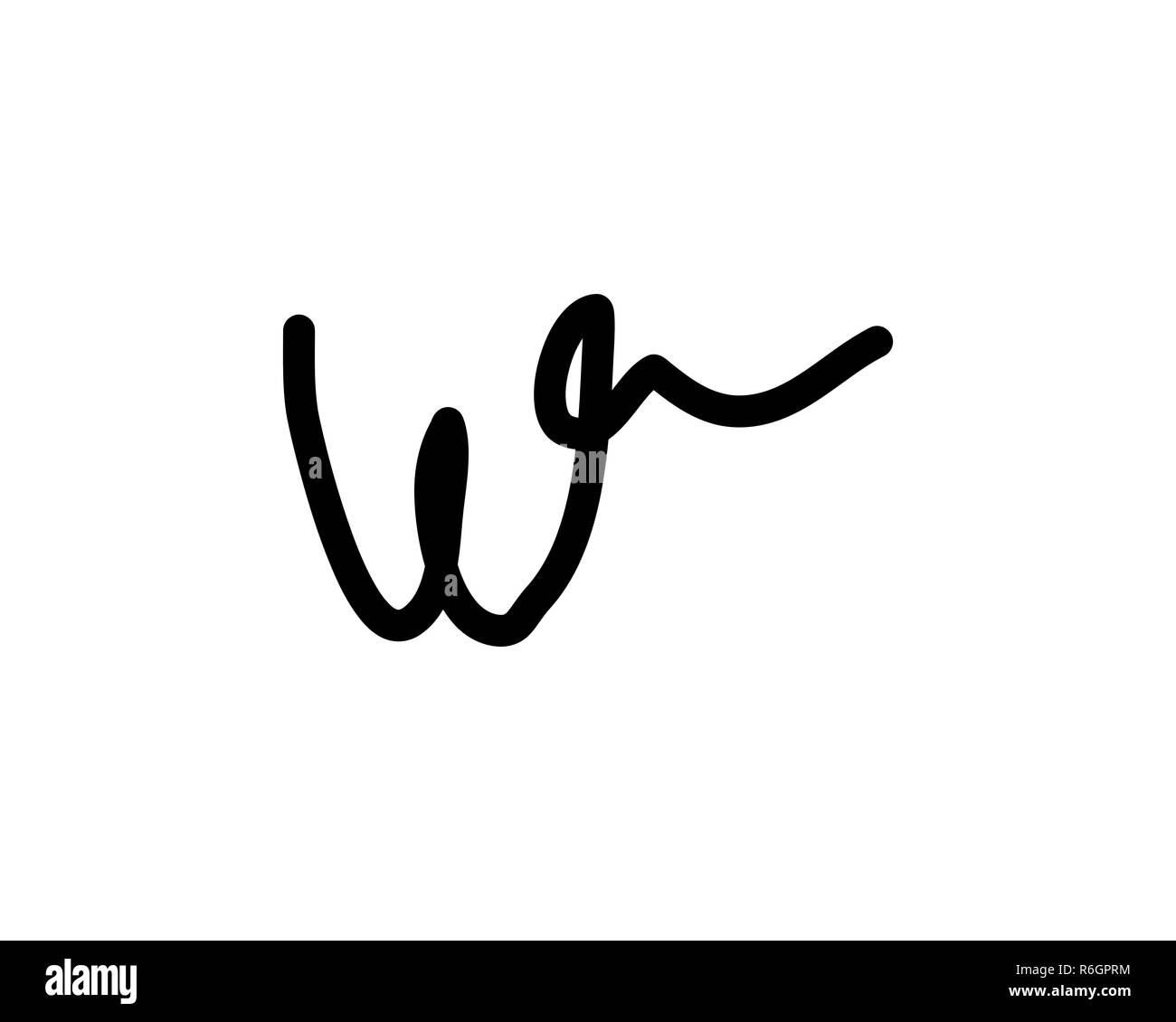 w letter signature logo Stock Photo - Alamy