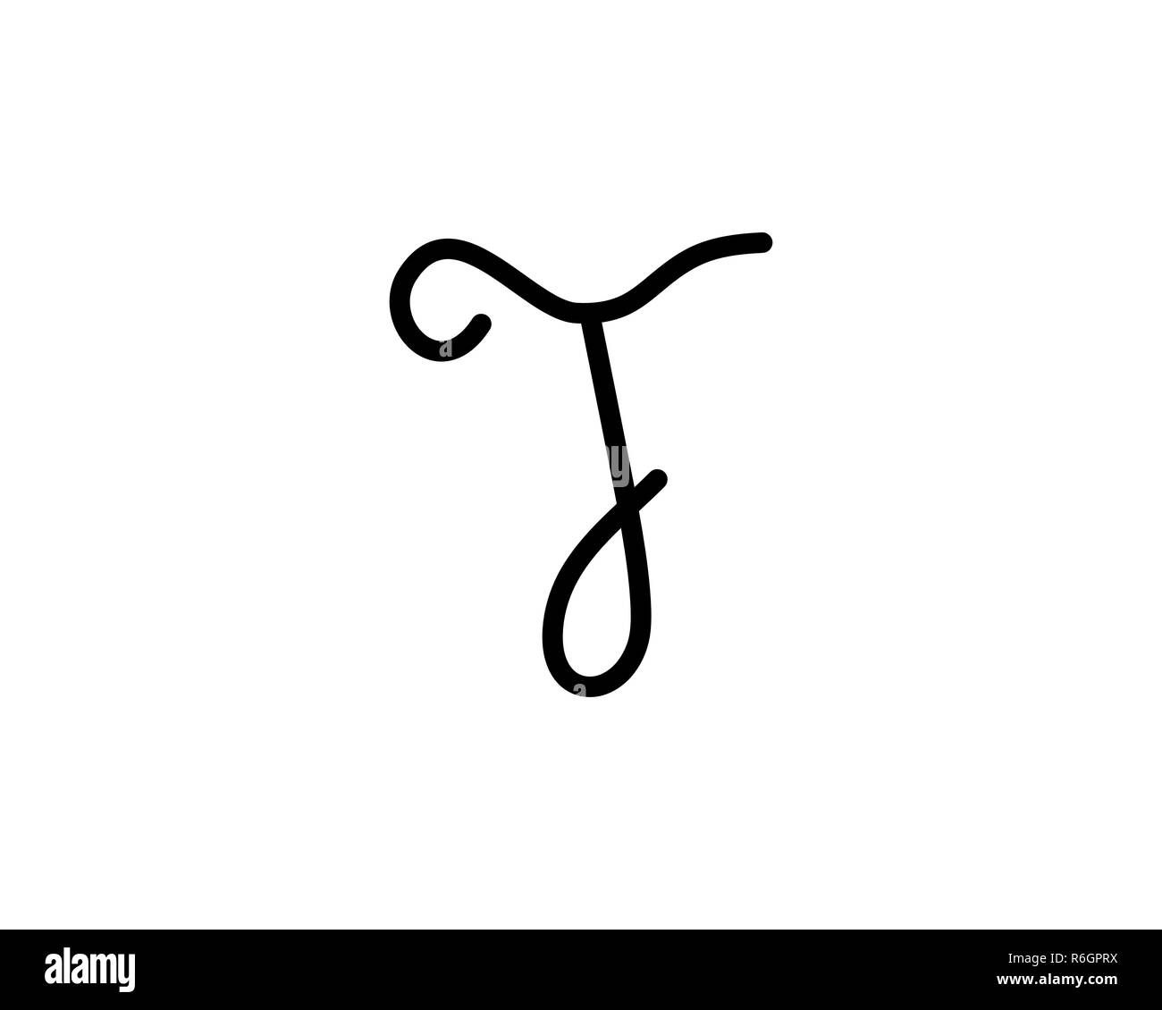 t letter signature logo Stock Photo - Alamy