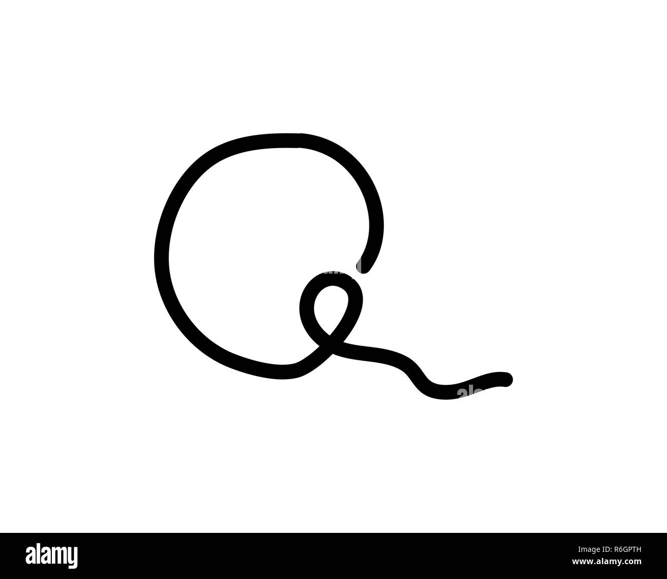 q letter signature logo Stock Photo - Alamy