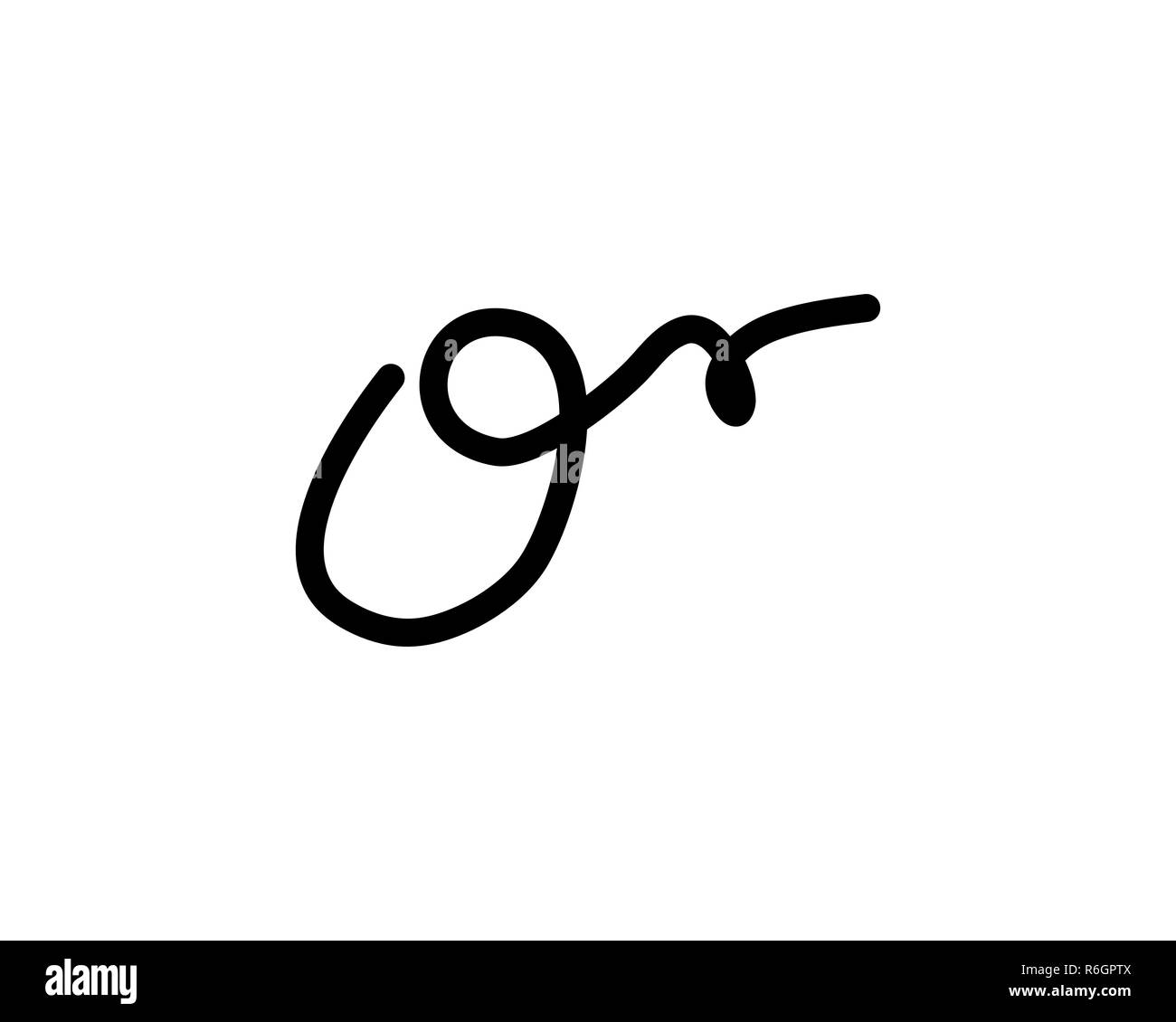 o letter signature logo Stock Photo - Alamy
