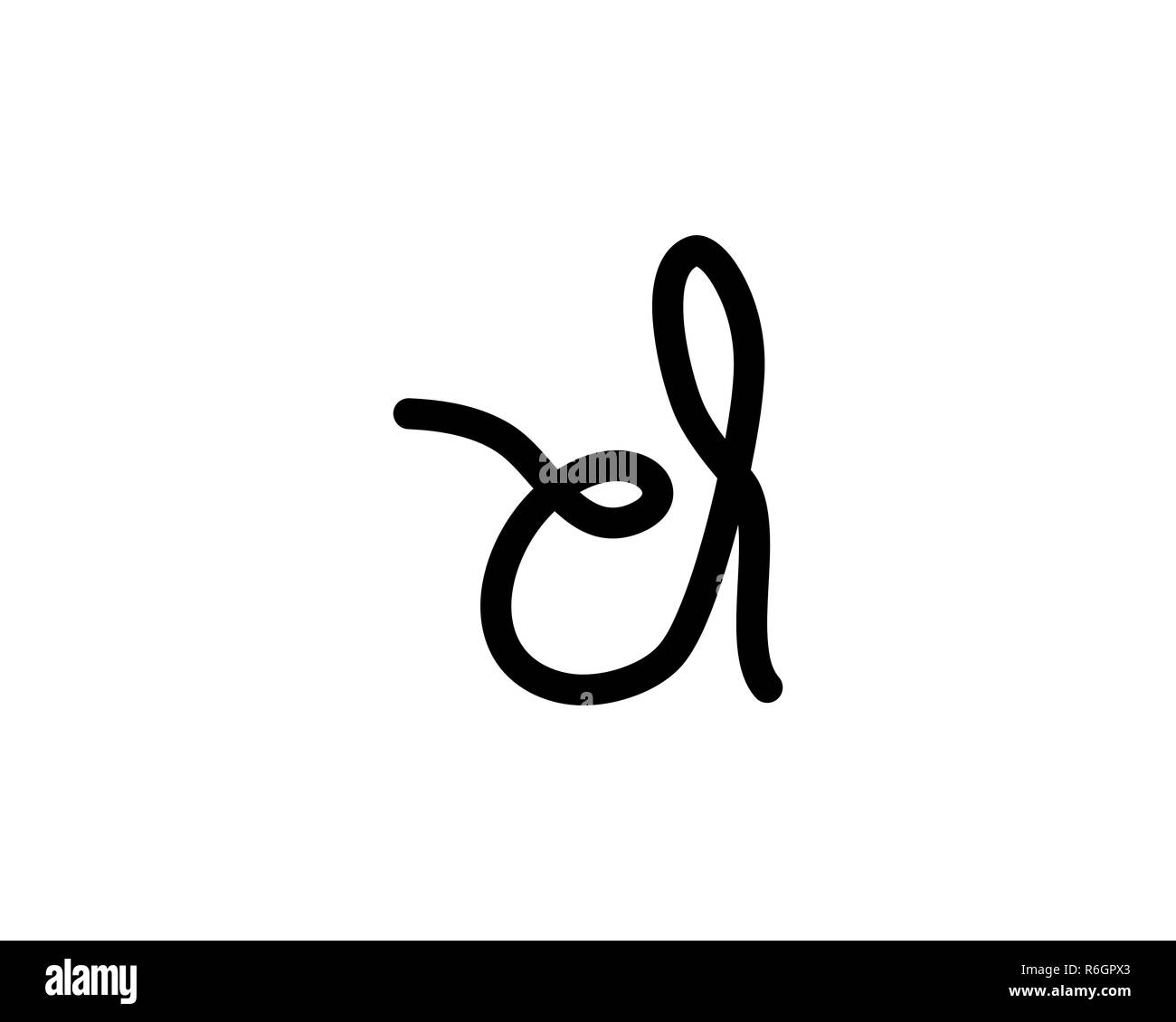 d letter signature logo Stock Photo - Alamy