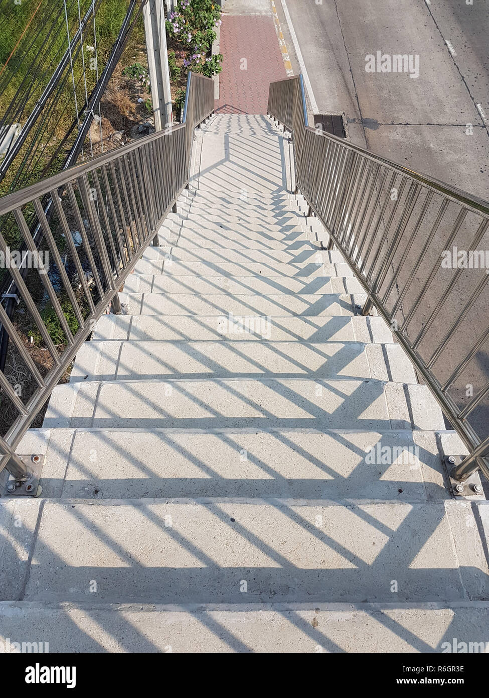 View from the top of overpass walkway bridge Stock Photo - Alamy