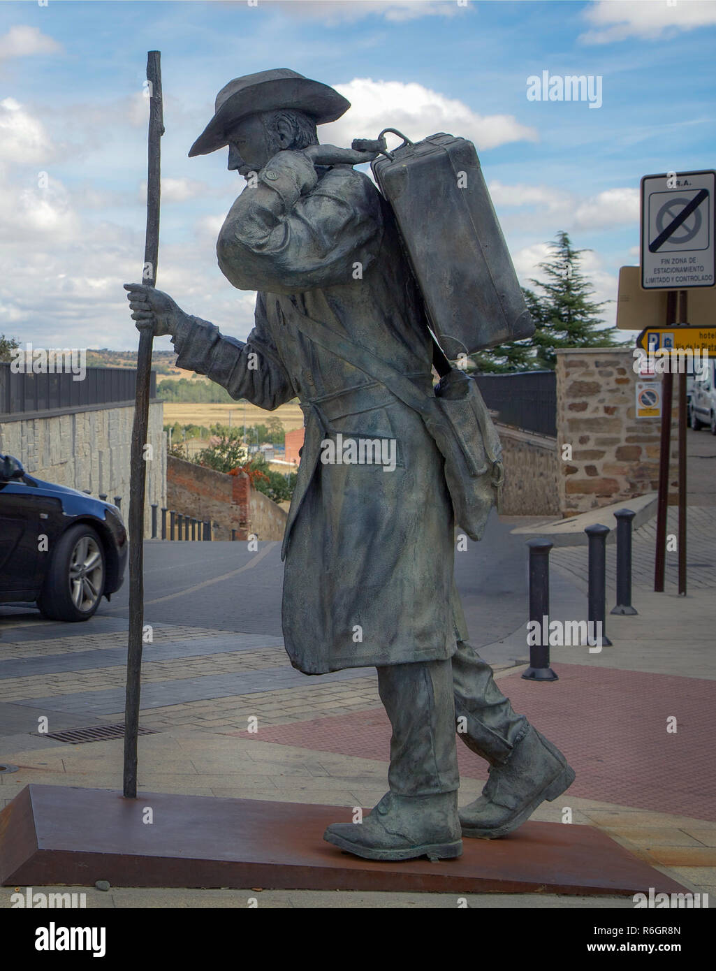 pilgrim statue Astorga Stock Photo - Alamy