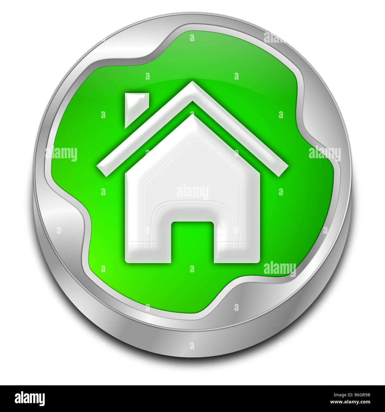 decorative green Home Button - 3D illustration Stock Photo - Alamy