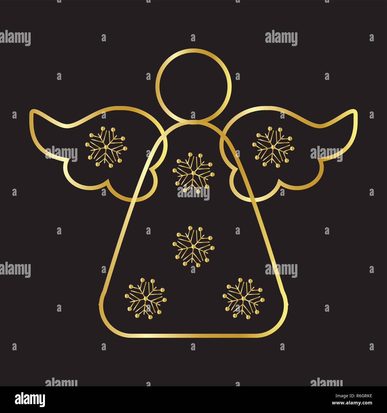 Angel Icon Symbol Design. Vector illustration of Gold Angel silhouette ...
