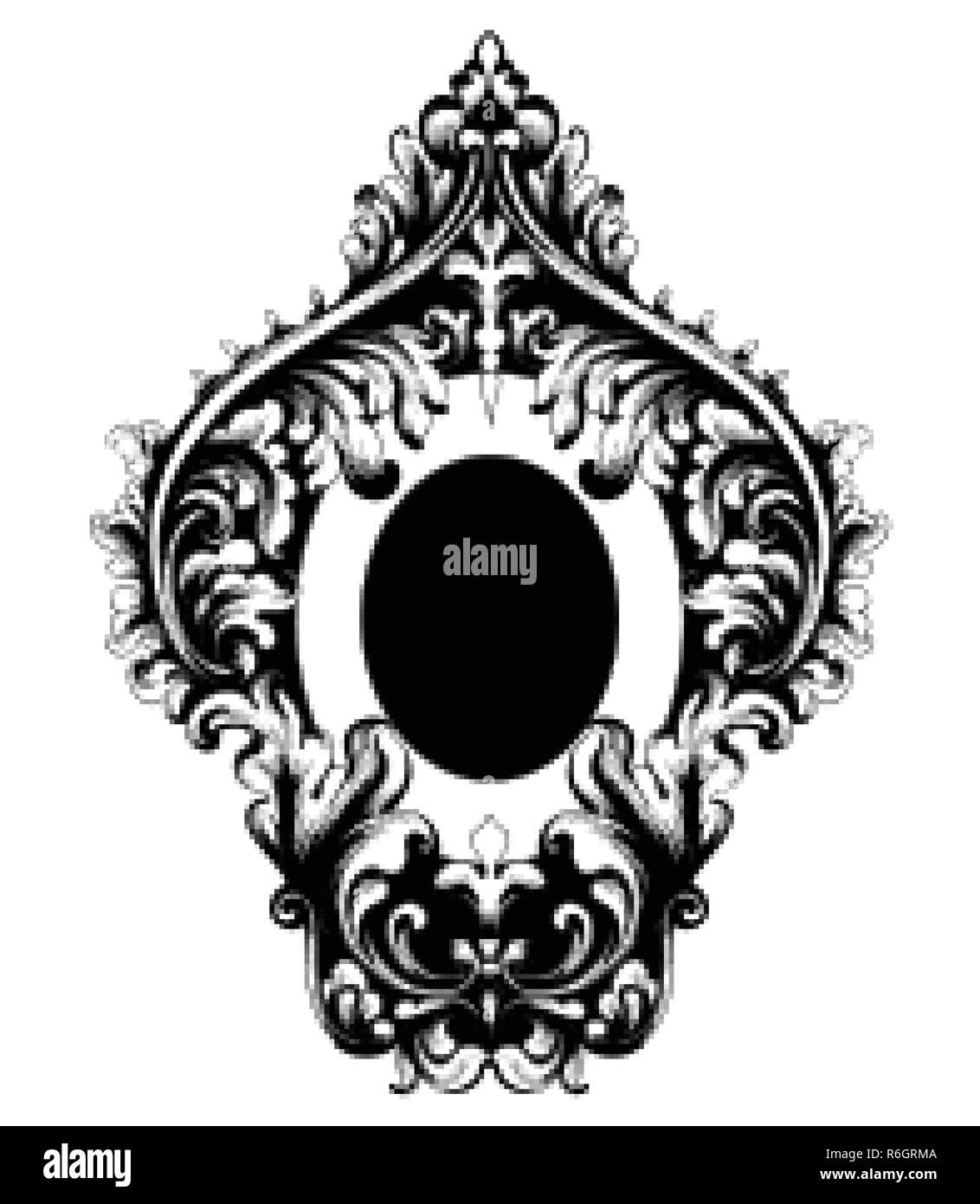Rich Baroque frame vintage Vector. Decor design element filigree ...