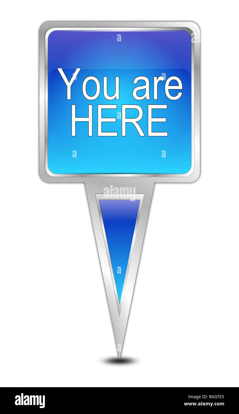 blue You are Here Map Pointer â€“ 3D illustration Stock Photo - Alamy
