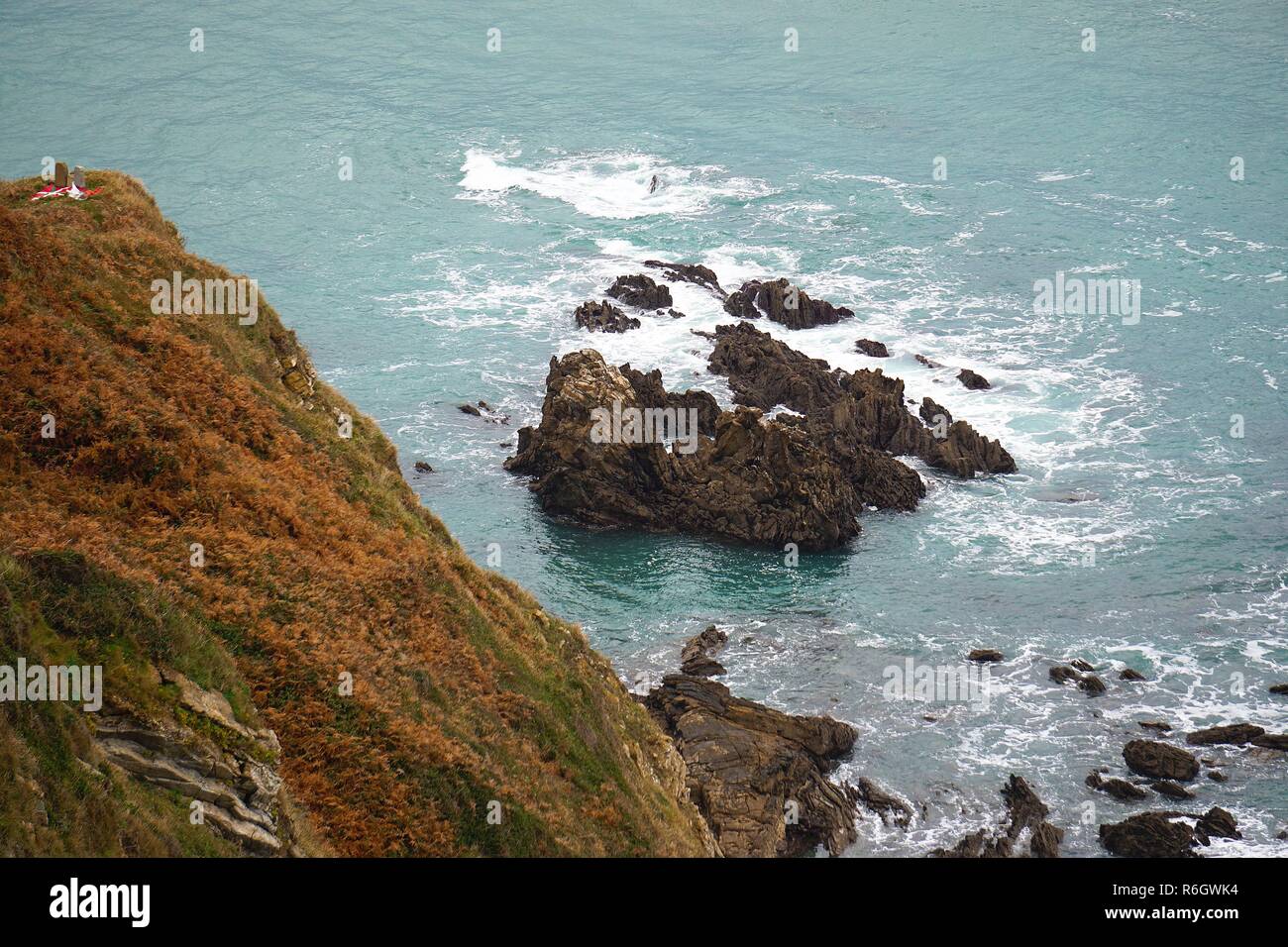 cliff in the coast in the nature Stock Photo - Alamy