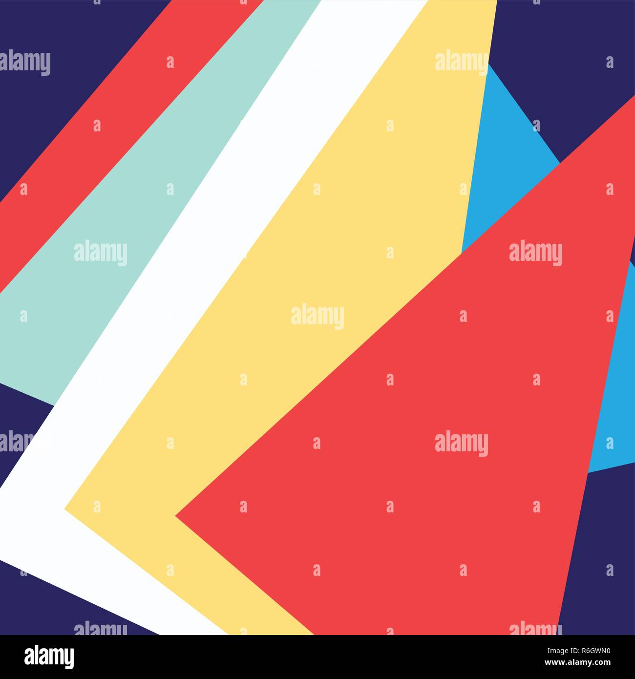 Abstract bright colored background with geometric shapes and objects ...