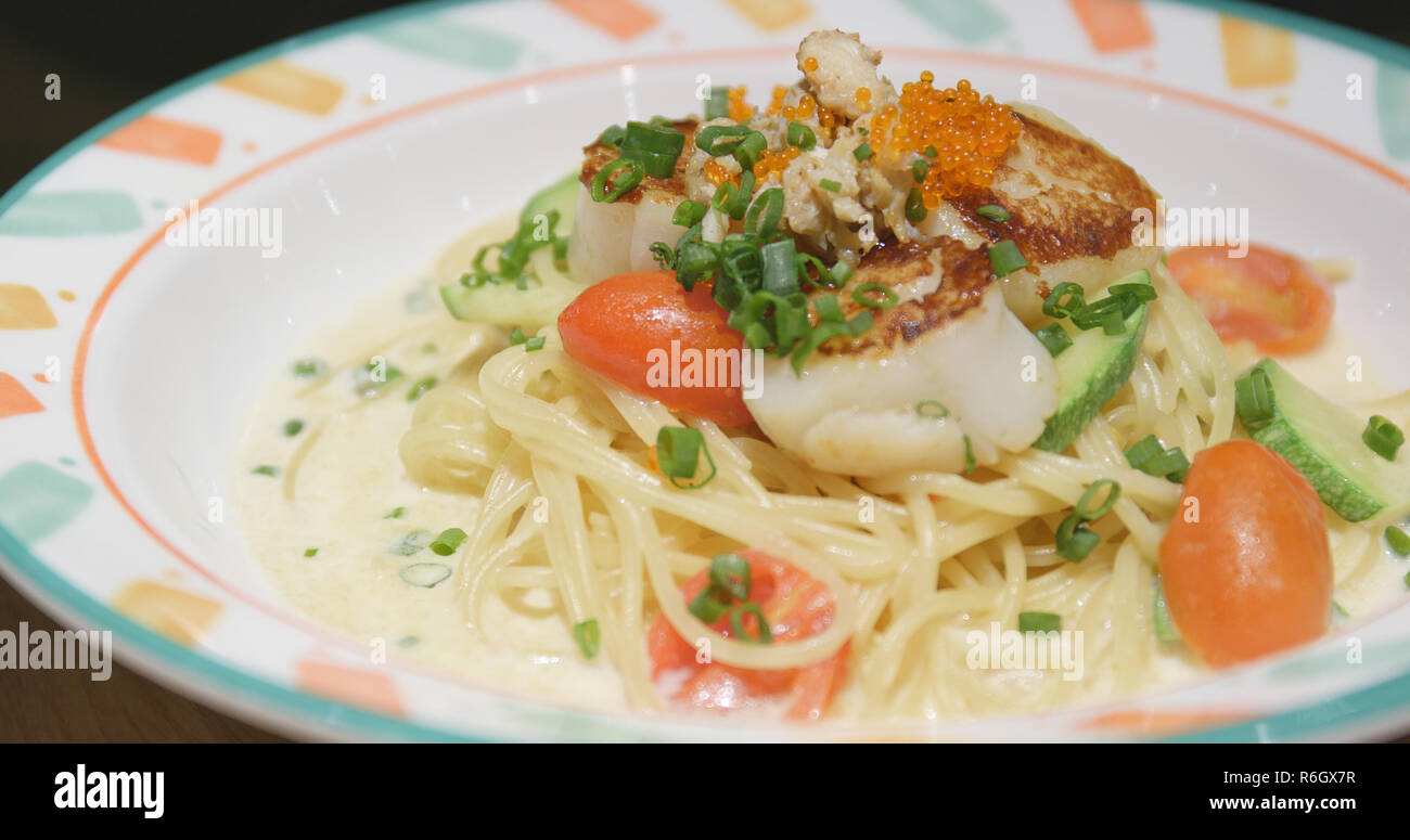 Spaghetti in restaurant Stock Photo - Alamy