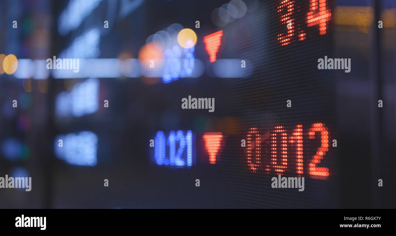 Stock market data display Stock Photo - Alamy