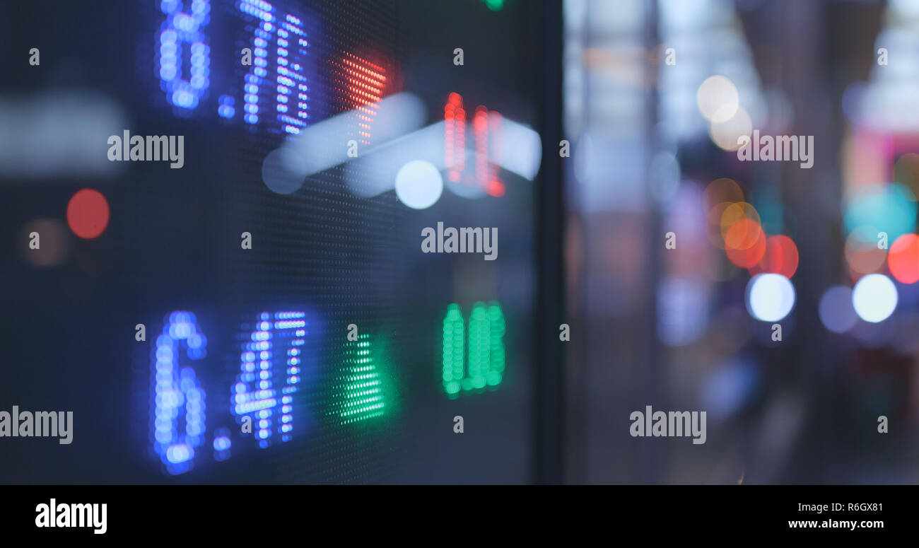 Stock market data display Stock Photo - Alamy