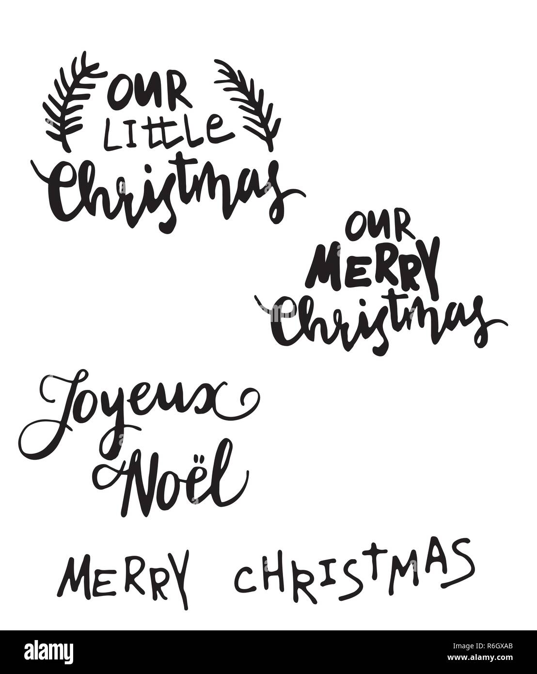 Set of Christmas lettering handwritten Stock Vector Image & Art - Alamy
