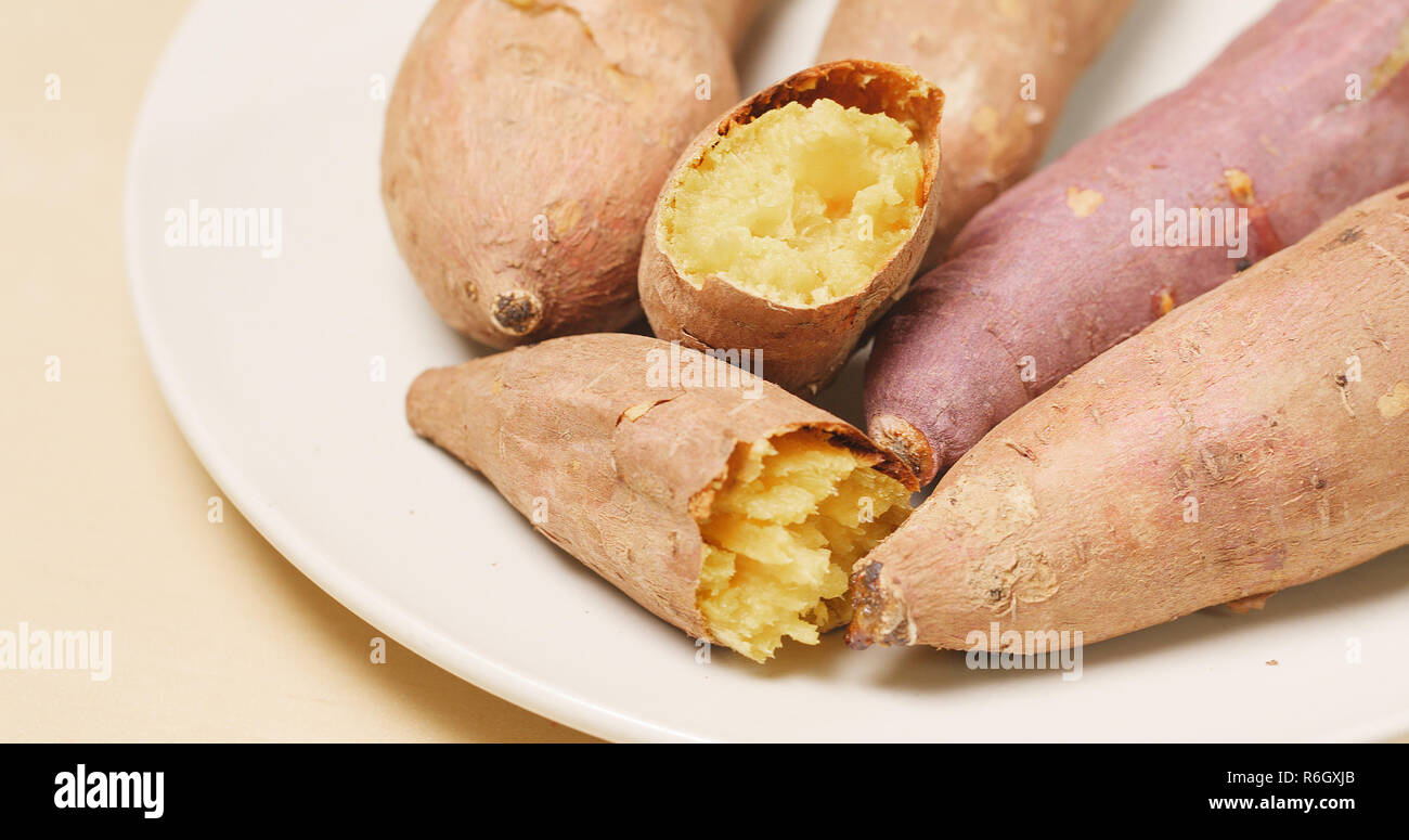 Grilled sweet potatoes Stock Photo - Alamy