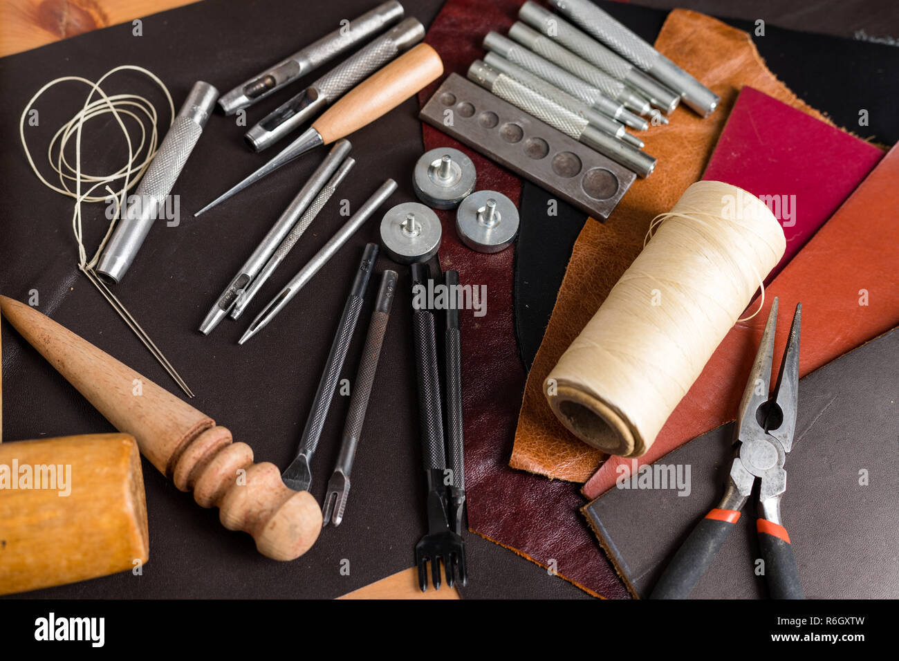 Handmade Leather Tools Stock Photo - Alamy