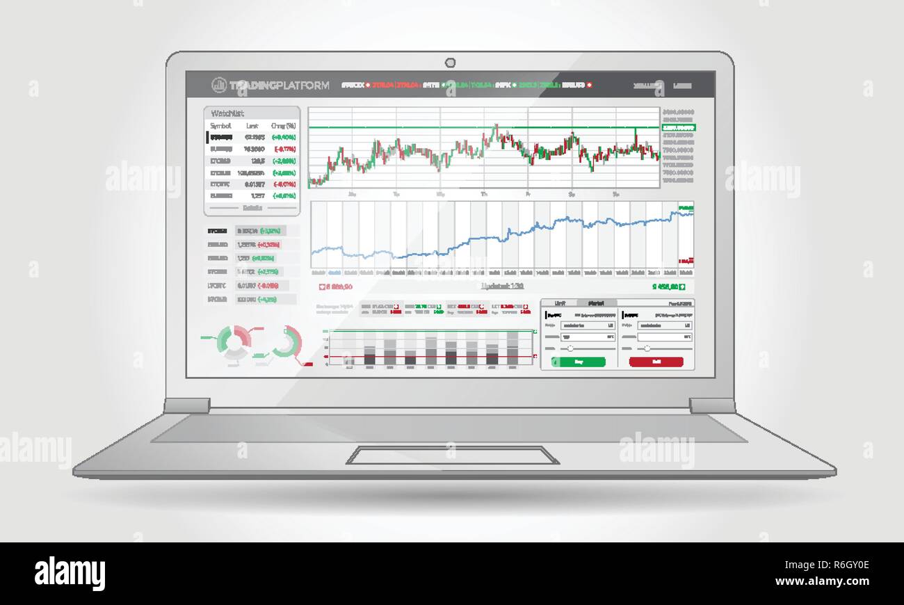Trading Platform Interface With Infographic Elements Stock Vector Image ...