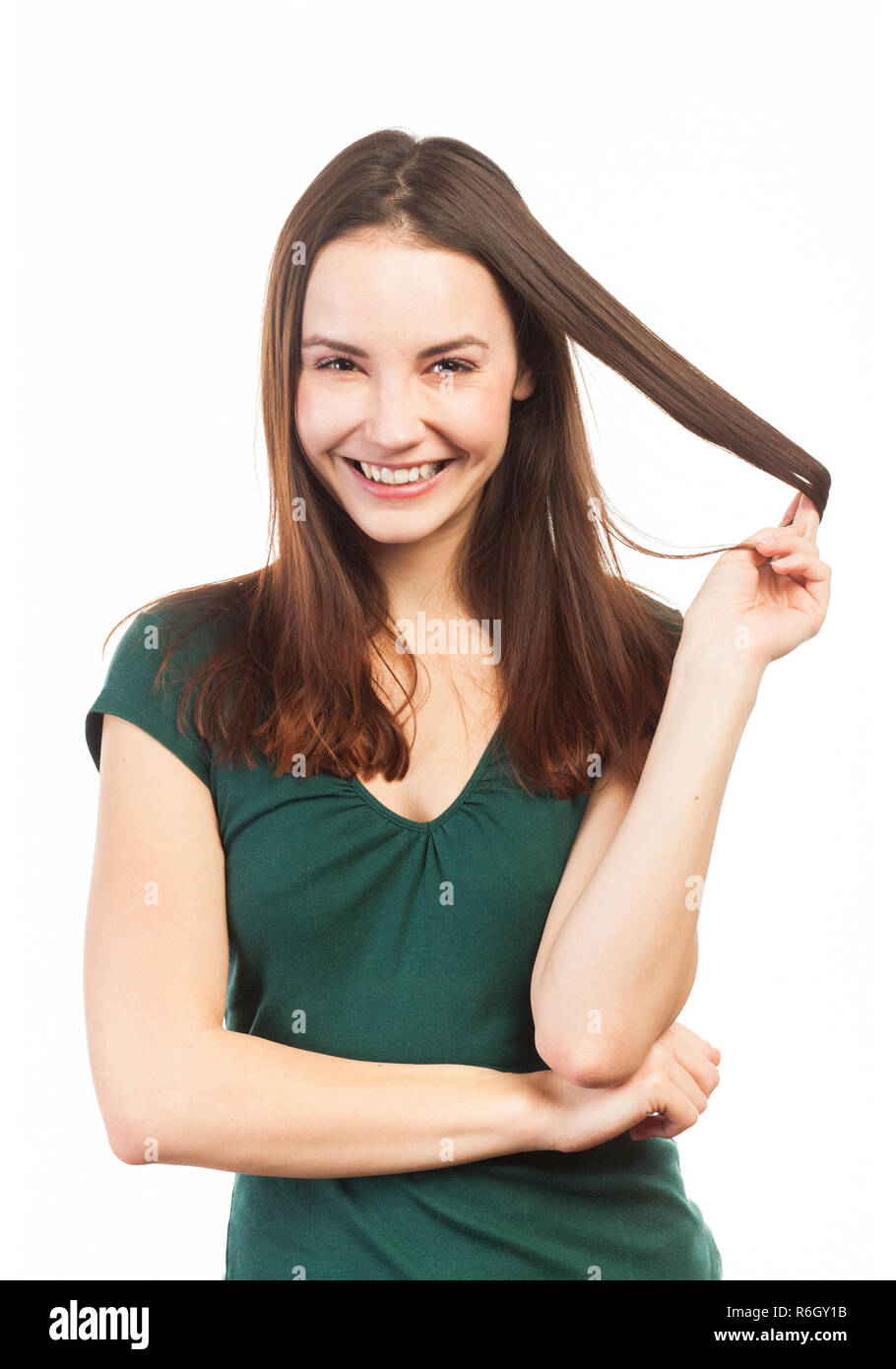 Happy cute woman Stock Photo - Alamy