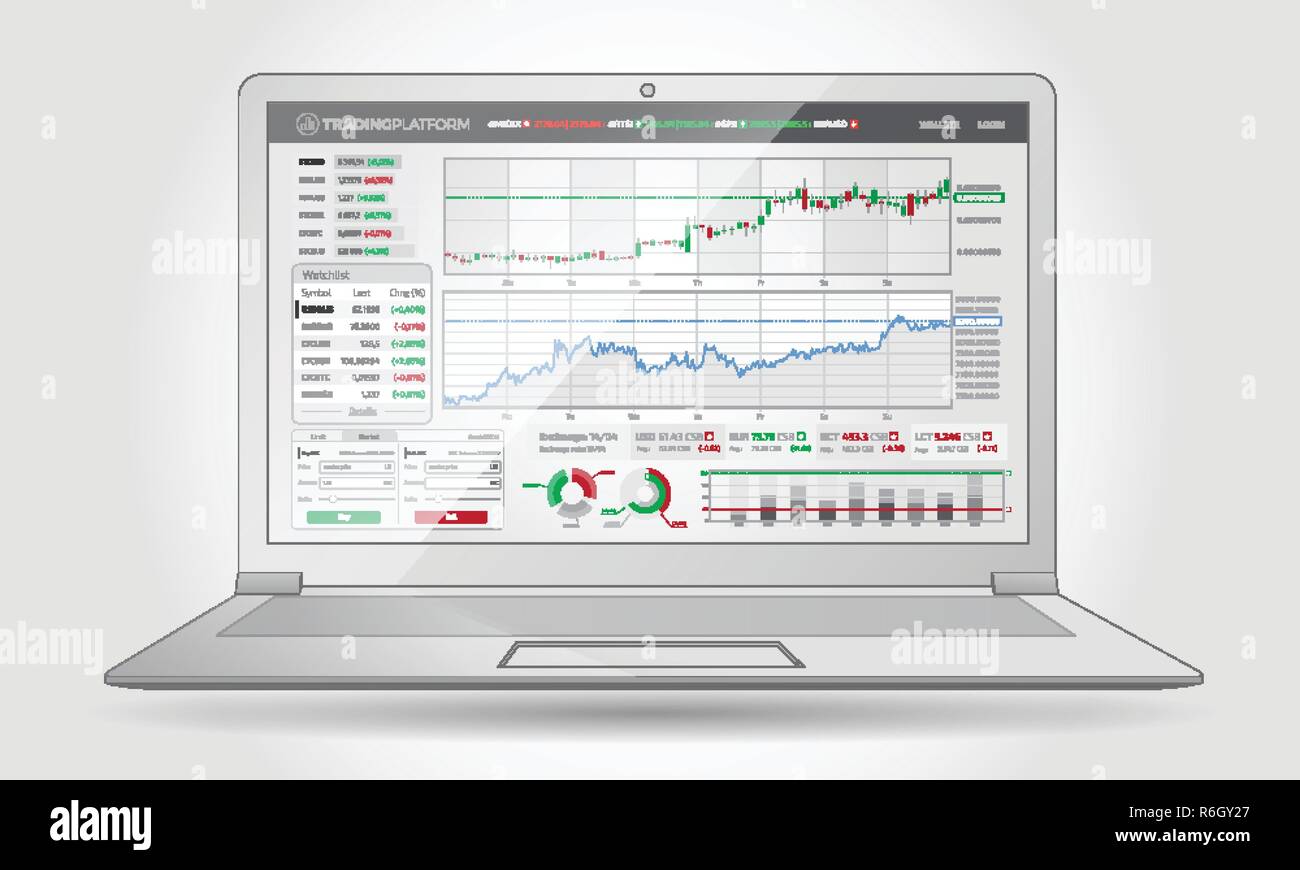 Trading Platform Interface With Infographic Elements Stock Vector Image ...