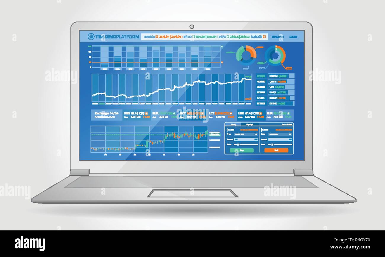 Trading Platform Interface With Infographic Elements Stock Vector Image ...